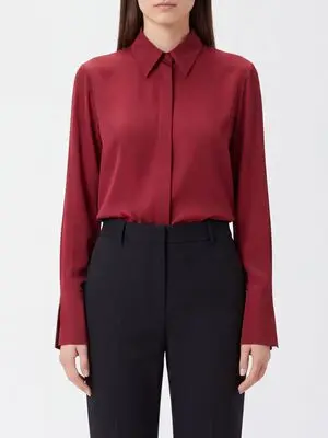 Federica Tosi Slim Fit Shirt In Silk Blend With Concealed Closure Red