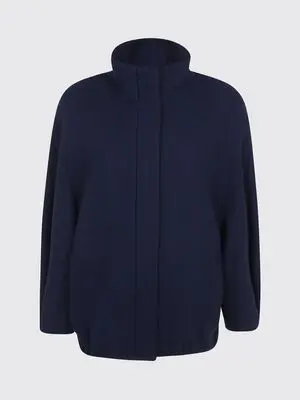 Dries Van Noten Wool-blend Short Coat With Balloon Sleeves And Funnel Neck - Blue