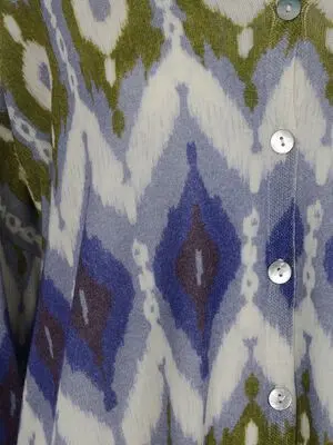 IN BED WITH YOU Tie-dye Pure Wool V-neck Cardigan With Button Closure