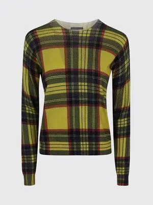 IN BED WITH YOU Tartan Wool Crew-neck Jumper With Ribbed Trims - Multicolor