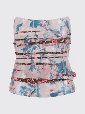 DIESEL® Floral-print Bandeau Top In Jersey With Back Zip