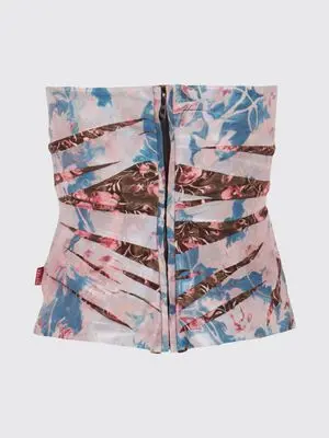 DIESEL® Floral-print Bandeau Top In Jersey With Back Zip