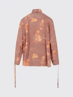 DIESEL® C-allas Floral Silk Shirt With Pussy-bow Collar And Dropped Shoulders