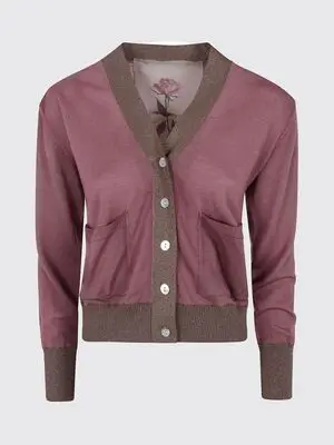 IN BED WITH YOU Wool And Lurex V-neck Cardigan With Dropped Shoulders - Multicolor