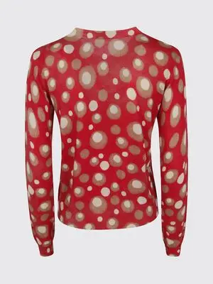 IN BED WITH YOU Button-front Polka Dot Wool Cardigan With Crew Neck - Multicolor