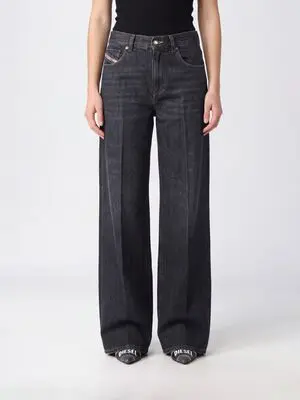 DIESEL® D-akemi High-waisted Wide-leg Jeans In Stretch Denim - Blue