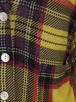 IN BED WITH YOU Button-front Tartan Wool Cardigan With A V-neck - Multicolor