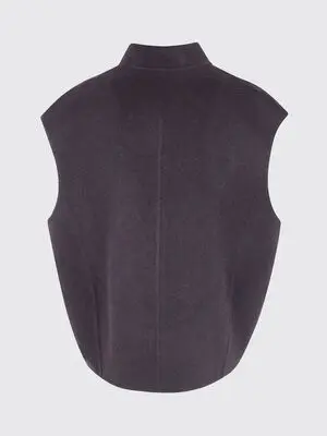 Soeur Long Wool Waistcoat With Bomber Collar And Single-button Closure