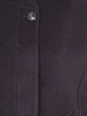 Soeur Long Wool Waistcoat With Bomber Collar And Single-button Closure