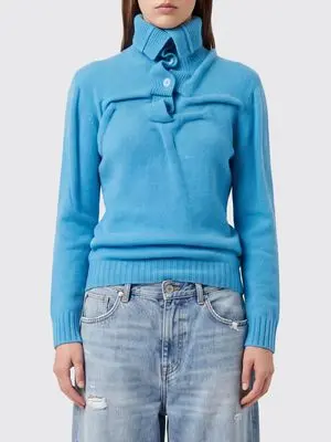 DIESEL® Wool Blend Turtleneck Jumper With Button Closure And Ribbed Trims