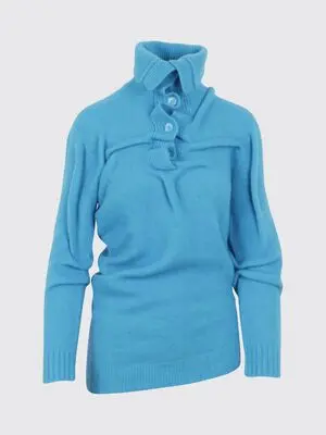 DIESEL® Wool Blend Turtleneck Jumper With Button Closure And Ribbed Trims
