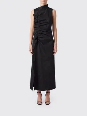 Ulla Johnson Crêpe Sheath Midi Dress With Ruffles And Front Slit