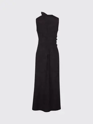 Ulla Johnson Crêpe Sheath Midi Dress With Ruffles And Front Slit