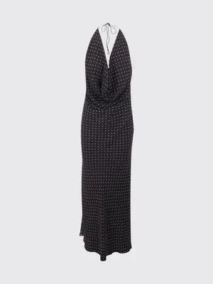 ROTATE BY BIRGER CHRISTENSEN Polka-dot Crêpe Halterneck Long Evening Gown