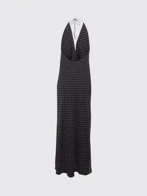 ROTATE BY BIRGER CHRISTENSEN Polka-dot Crêpe Halterneck Long Evening Gown