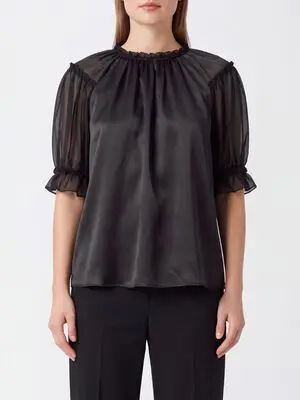 Ulla Johnson Alina Silk Blouse With Puff Sleeves