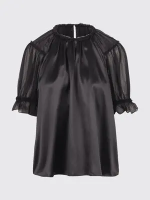 Ulla Johnson Alina Silk Blouse With Puff Sleeves