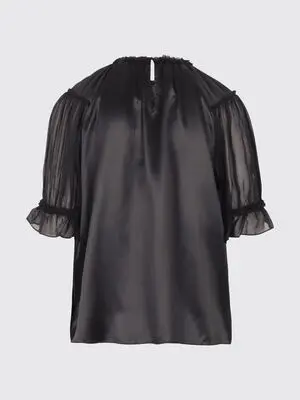 Ulla Johnson Alina Silk Blouse With Puff Sleeves