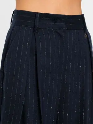 TWINSET High-waisted Pinstripe Wide-leg Crêpe Trousers