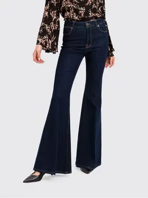 TWINSET High-waisted Flared Jeans In Stretch Cotton