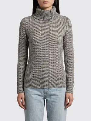TWINSET Floral Print Wool Blend Roll Neck Jumper With Long Sleeves - Black