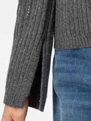 TWINSET Crewneck Jumper In Wool, Cotton And Cashmere Blend With Ribbed Trims