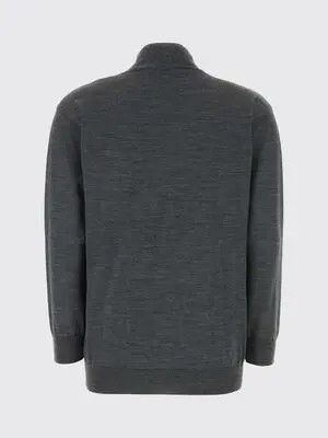 Valentino Garavani Pussy-bow Neck Sweater In Pure Virgin Wool - Grey