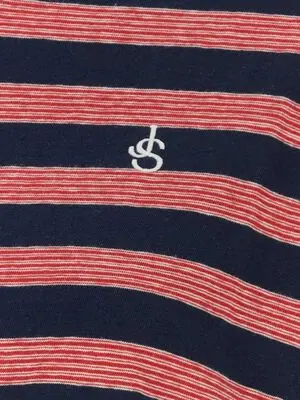 JIL SANDER Striped Cotton T-shirt With Crew Neck And Embroide Logo
