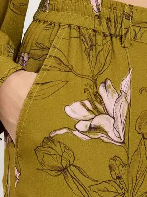 TWINSET High-waisted Floral Print Viscose Palazzo Trousers