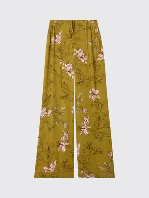TWINSET High-waisted Floral Print Viscose Palazzo Trousers