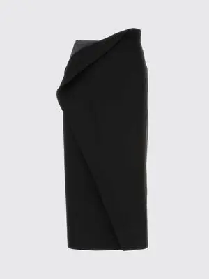 JIL SANDER Draped Silk And Virgin Wool Midi Pencil Skirt