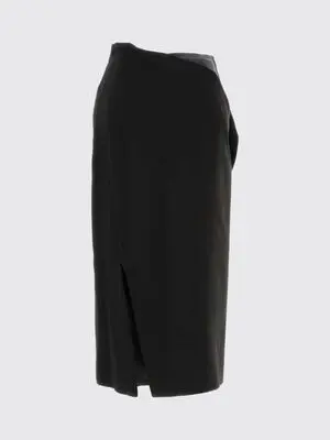 JIL SANDER Draped Silk And Virgin Wool Midi Pencil Skirt