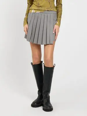 TWINSET High-waisted Pleated Wool-blend Mini Skirt