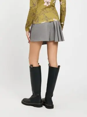 TWINSET High-waisted Pleated Wool-blend Mini Skirt