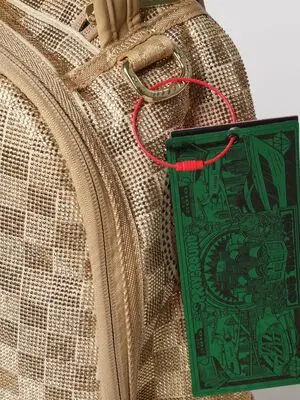 SPRAYGROUND 2 Tone Trinity Backpack With Check Pattern And Rhinestone Logo