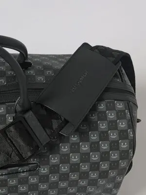 SPRAYGROUND Checkerboard Shark Logo Travel Bag In Coated Cotton