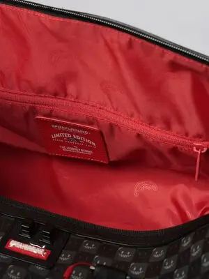 SPRAYGROUND Checkerboard Shark Logo Travel Bag In Coated Cotton
