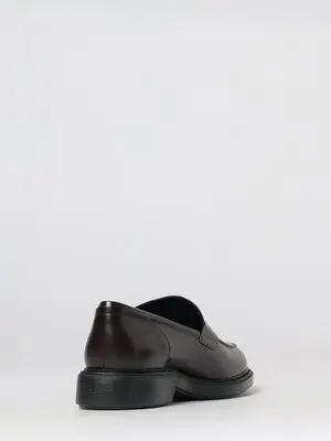 Hogan H704 Brushed Leather Penny Loafers With Raised Apron Toe