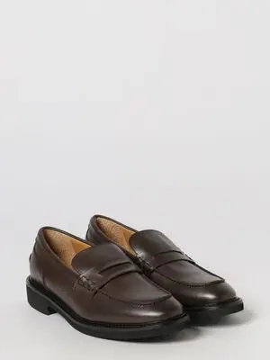 ANNA F. Smooth Leather Penny Loafers With Raised Apron Toe