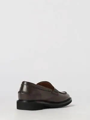 ANNA F. Smooth Leather Penny Loafers With Raised Apron Toe