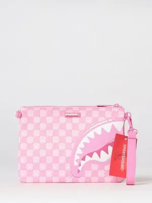 SPRAYGROUND Checkerboard Logo Document Holder Pouch In Coated Cotton