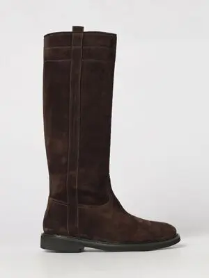 ANNA F. Suede Leather Knee-high Boots With Low Heel