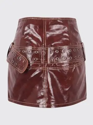 DIESEL® L-evant High-waisted Patent Leather Pencil Mini Skirt With Belt - Brown