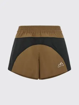 Balenciaga High-waist Technical Fabric Shorts With Contrasting Logo - Camel