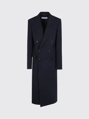 Dries Van Noten Relaxed Fit Double-breasted Long Coat In Pure Wool