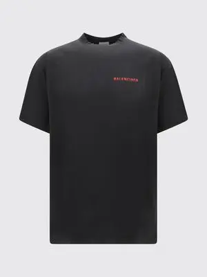 Balenciaga Cotton T-shirt With Contrasting Logo And Dropped Shoulders