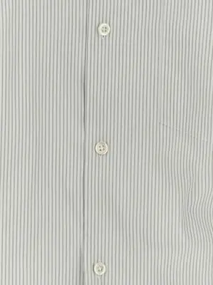 THE ROW Striped Stretch-cotton Shirt With Cuban Collar