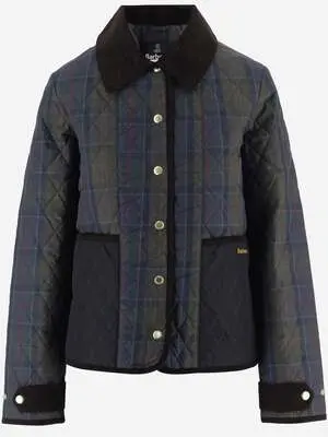 Barbour Quilted Nylon Jacket With Check Pattern