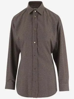DARKPARK Checked Stretch Viscose Blend Shirt