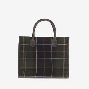 Barbour Barrhill Tote Bag In Wool Blend With Check Pattern